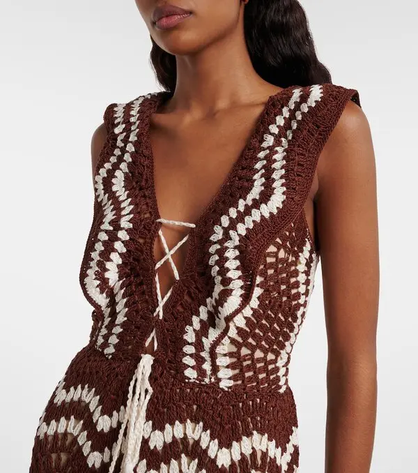Anna Kosturova Melissa Crochet Cotton Minidress - Multicoloured