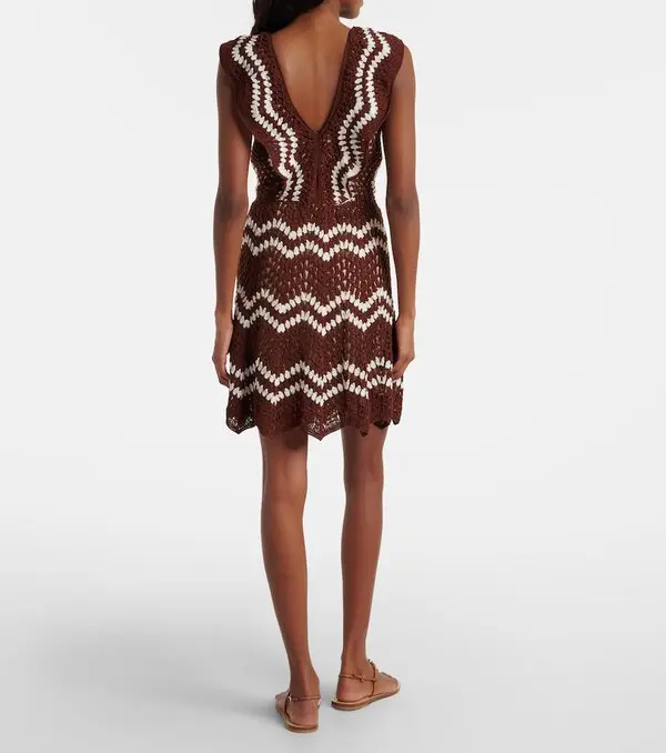 Anna Kosturova Melissa Crochet Cotton Minidress - Multicoloured