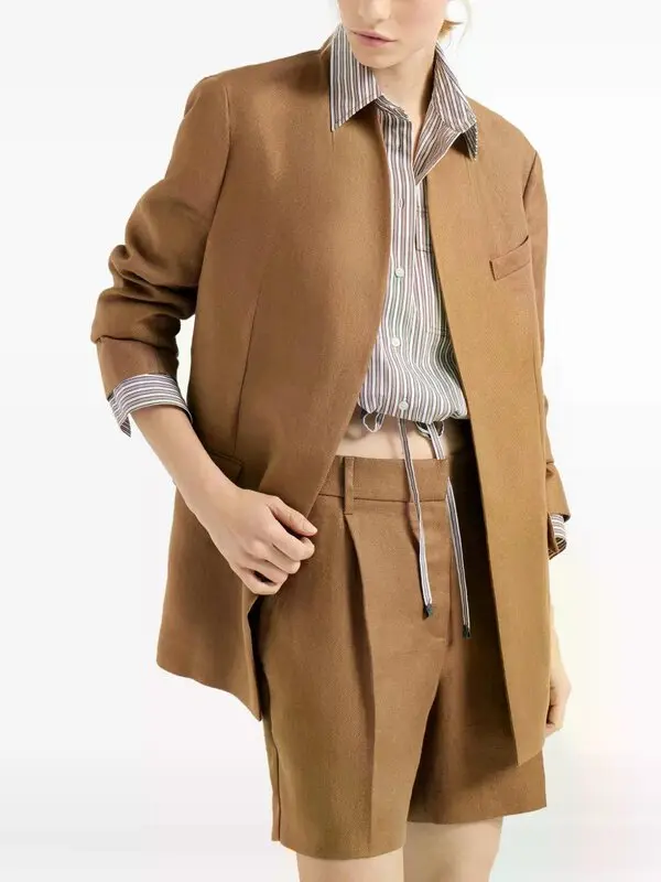 Brunello Cucinelli Linen Jacket With Monili Detail