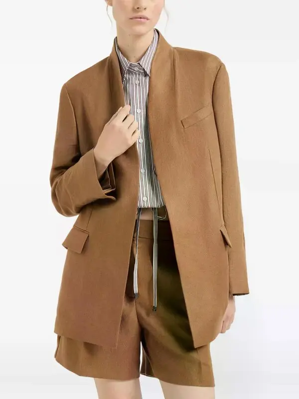 Brunello Cucinelli Linen Jacket With Monili Detail