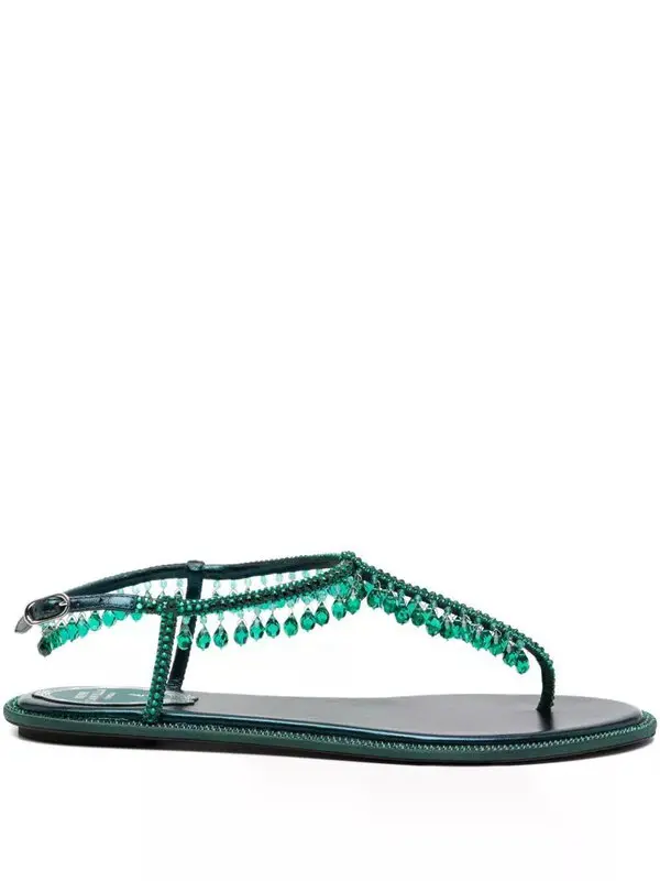 Rene Caovilla Diana Embellished Sandals - Green