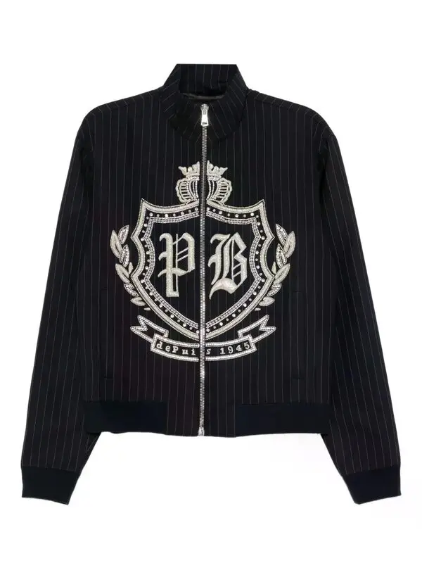 Balmain Embellished Crest Zip Jacket