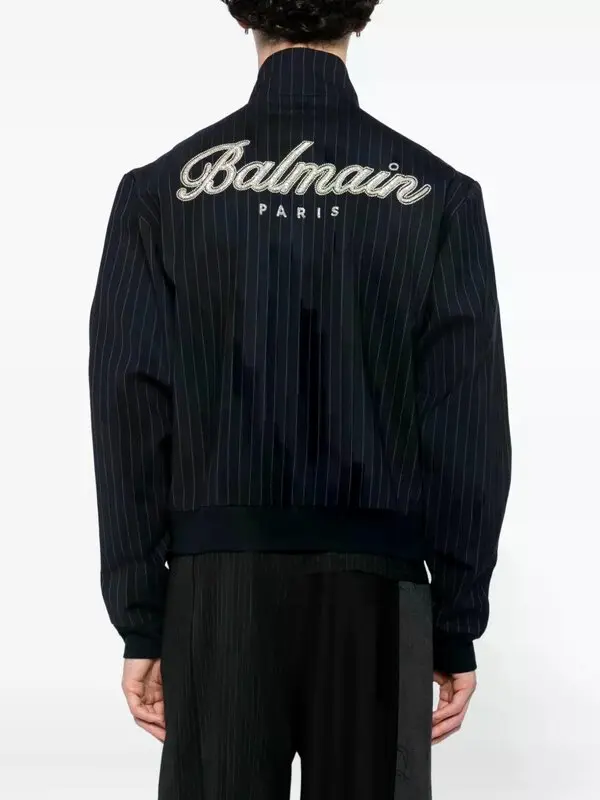 Balmain Embellished Crest Zip Jacket