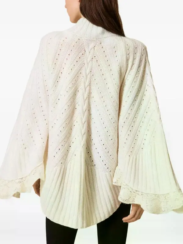 TWINSET Crochet Panel High Neck Jumper
