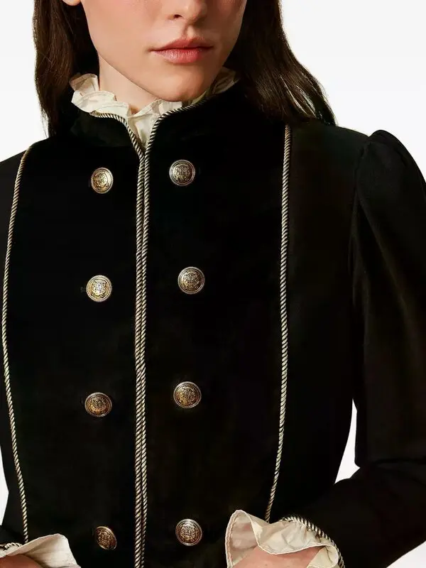TWINSET Velvet-trimmed Cropped Jacket