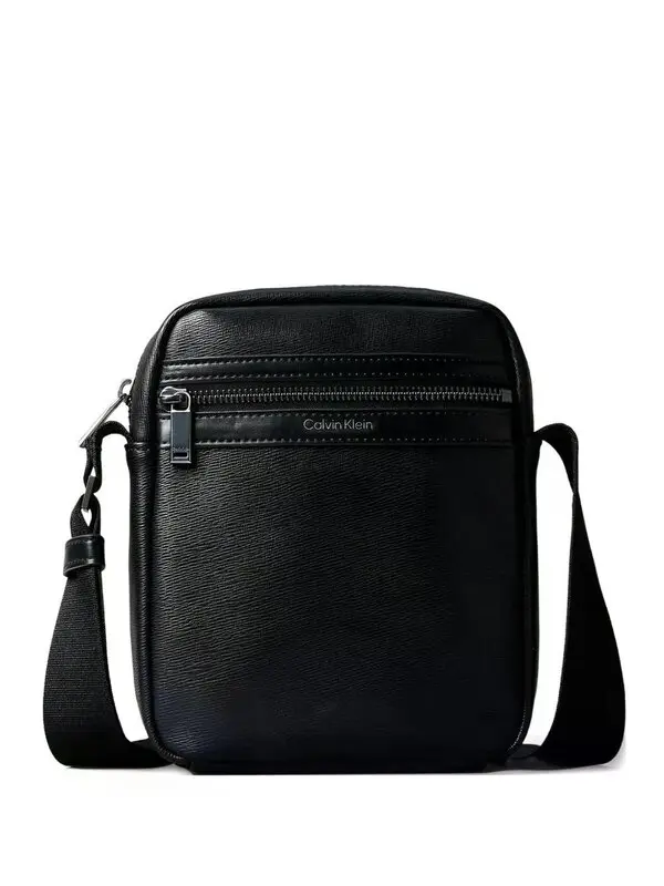 Calvin Klein Printed Zip Shoulder Bag - Black