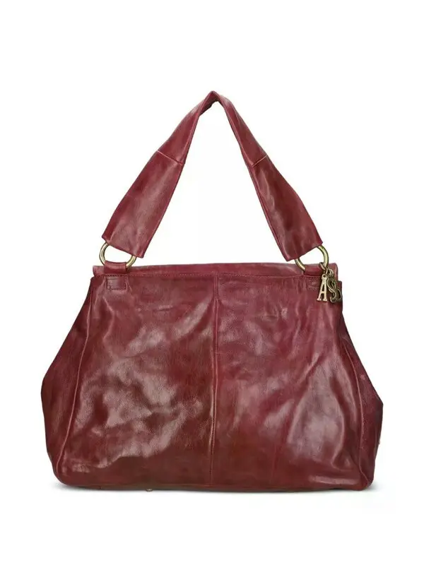 A.S.98 Burgundy Leather Flap Shoulder Bag