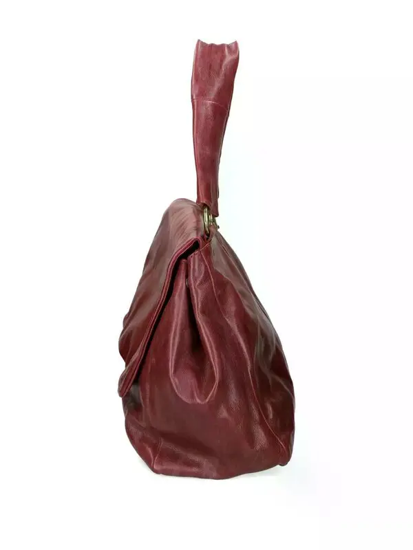 A.S.98 Burgundy Leather Flap Shoulder Bag
