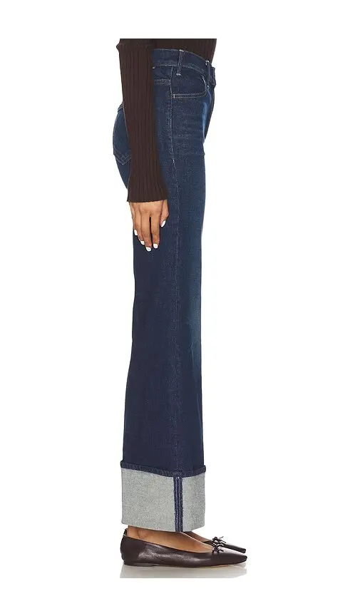 MOTHER The Petite Hustler Roller Sneak Cuff Jeans - Blue