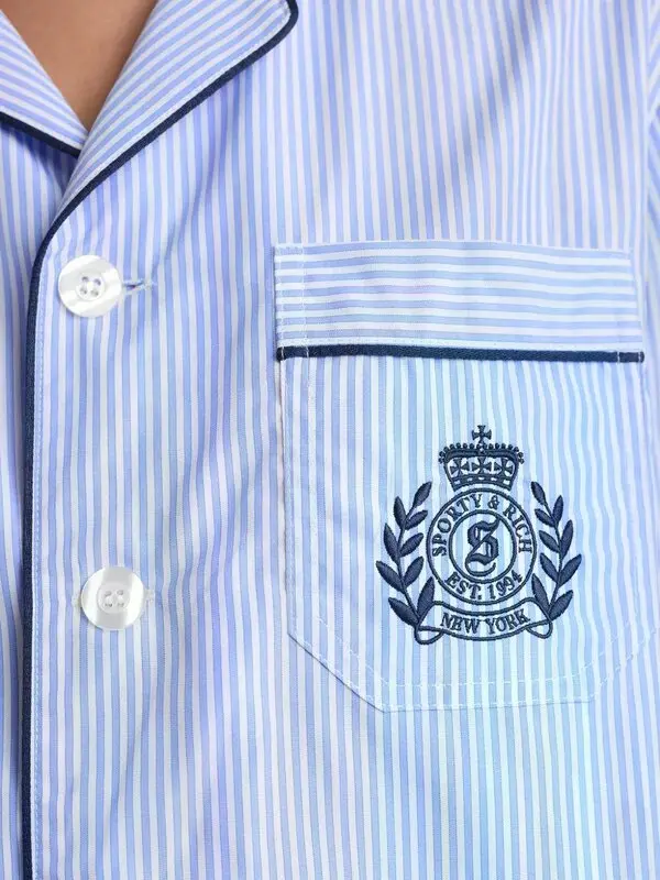 Sporty & Rich Striped Embroidered Shirt
