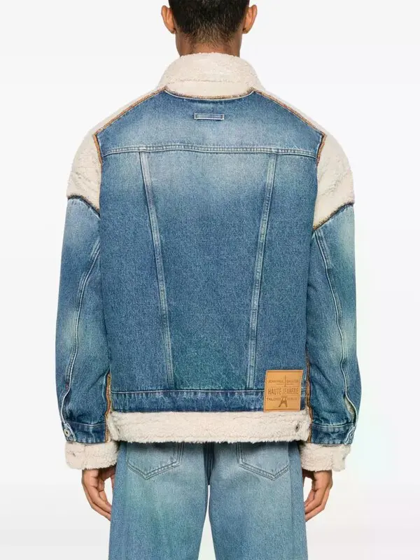 JEAN PAUL GAULTIER Faux Shearling Panel Denim Jacket