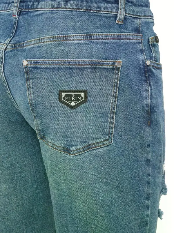 Philipp Plein Straight Leg Jeans With Distressed Detailing