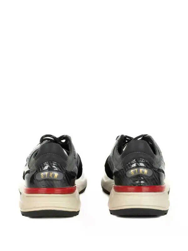 Stokton Panelled Lace Up Sneakers - Black