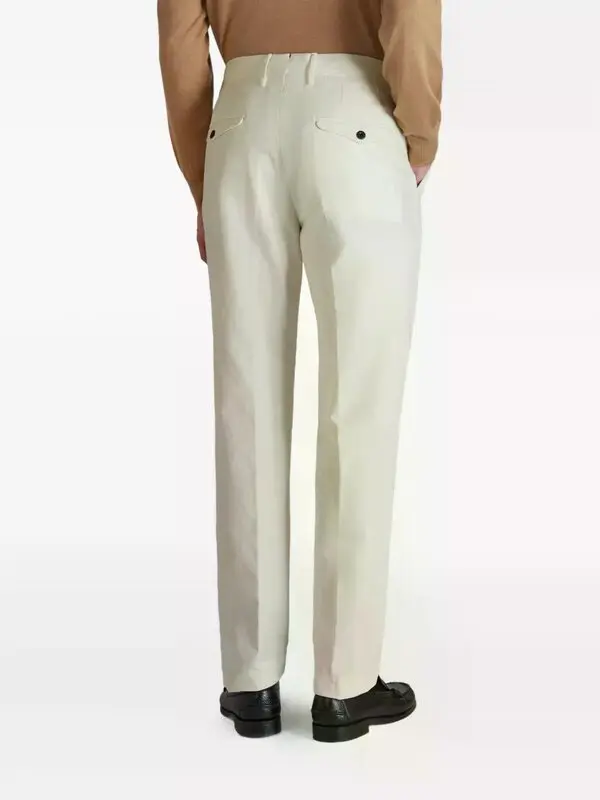 SLOWEAR Pleated-front Tapered Trousers - Neutrals