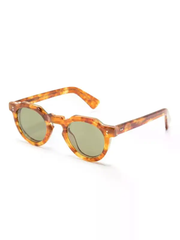 LESCA Crown Tortoiseshell Round-frame Sunglasses - Brown