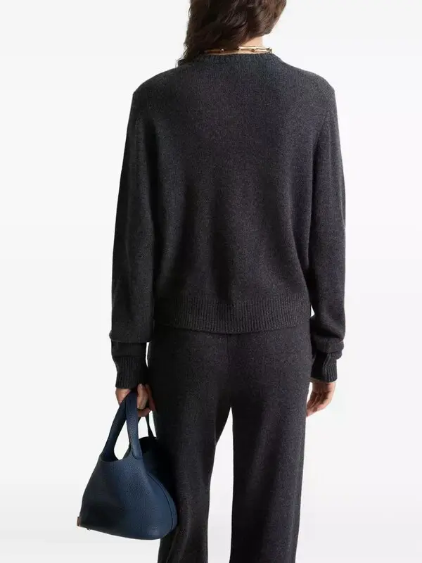 Sporty & Rich Button Logo Cardigan - Grey