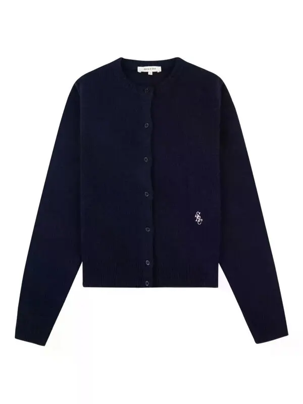SPORTY & RICH Embroidered Cardigan - Blue