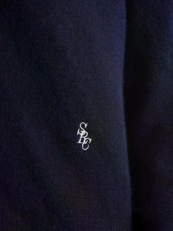 SPORTY & RICH Embroidered Cardigan - Blue