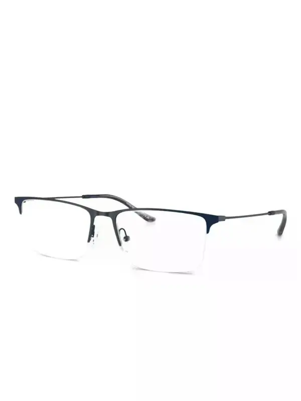 Emporio Armani Rectangle Frame Half-rim Eyeglasses