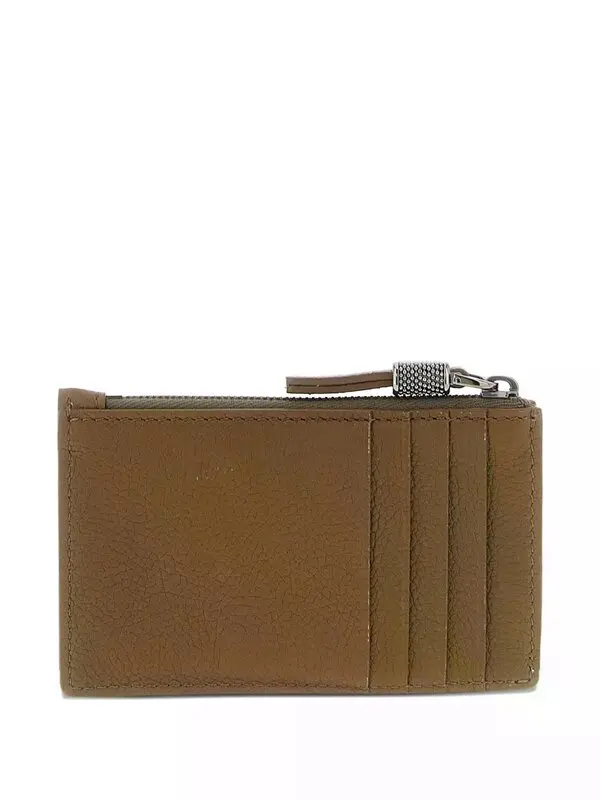 Brunello Cucinelli Embossed-logo Zipper Card Holder - Brown