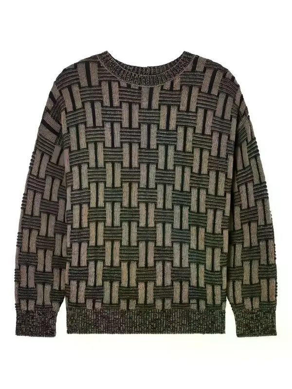 Giorgio Armani Crew Neck Geometric Pattern Sweater