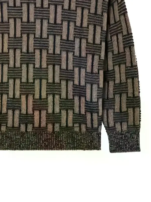 Giorgio Armani Crew Neck Geometric Pattern Sweater