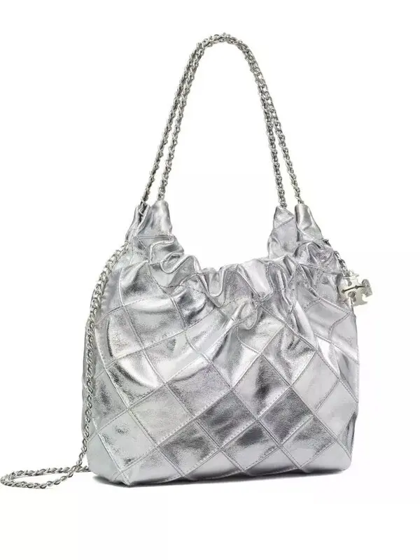 Tory Burch Mini Fleming Shoulder Bag - Silver