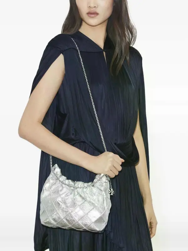 Tory Burch Mini Fleming Shoulder Bag - Silver
