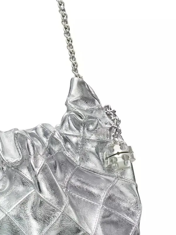 Tory Burch Mini Fleming Shoulder Bag - Silver