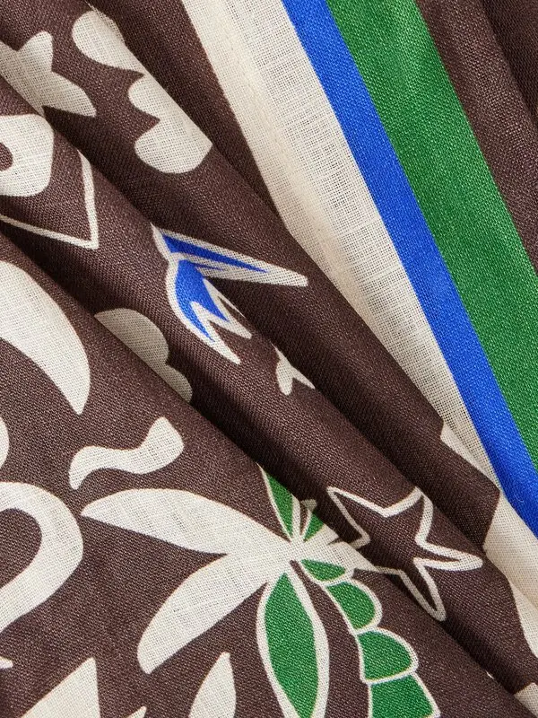 ALEMAIS Maroc Printed Linen Wrap Skirt