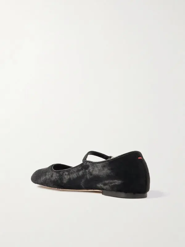 AeydĒ Uma Calf Hair Mary Jane Ballet Flats - Black