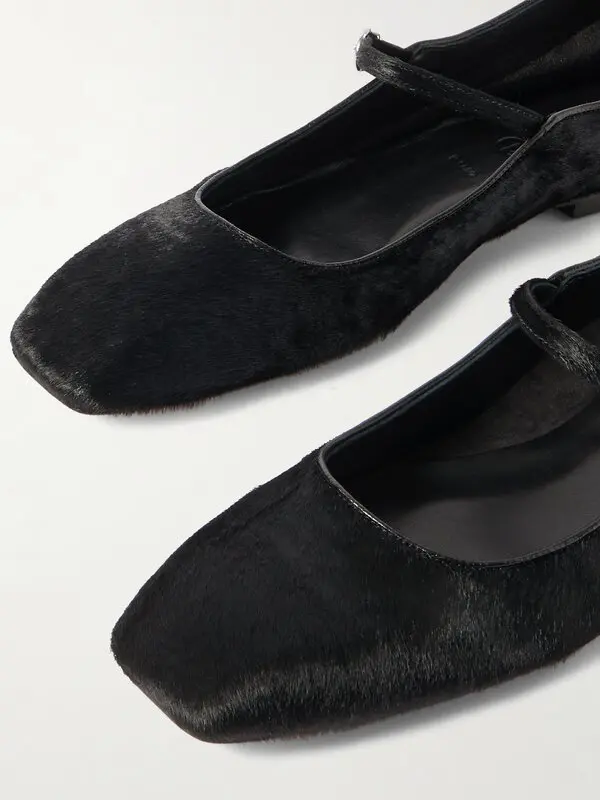 AeydĒ Uma Calf Hair Mary Jane Ballet Flats - Black