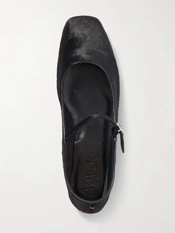 AeydĒ Uma Calf Hair Mary Jane Ballet Flats - Black