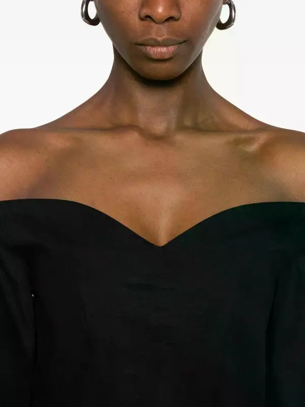 RHIZOME Veracruz Off-shoulder Corset Top With Puff Sleeves And Tie Fastening