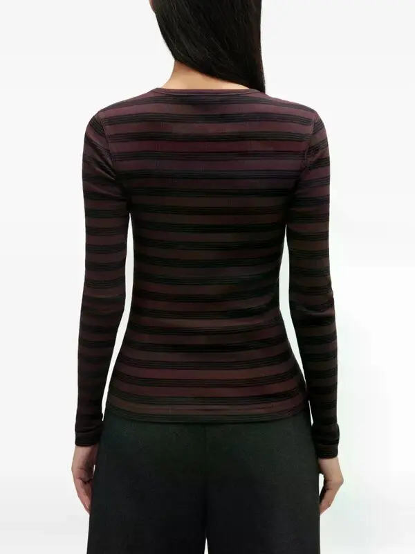 GANNI Striped Ribbed Top