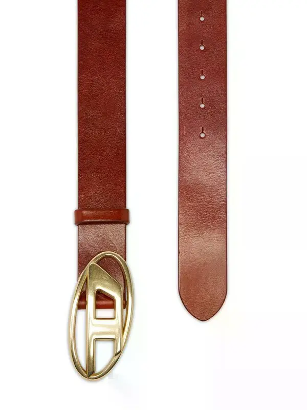 DIESEL® Logo Buckle Leather Belt