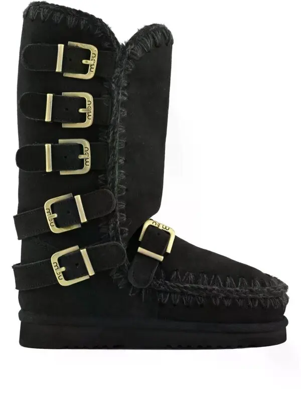 Mou 40mm Buckle Strap Boots - Black