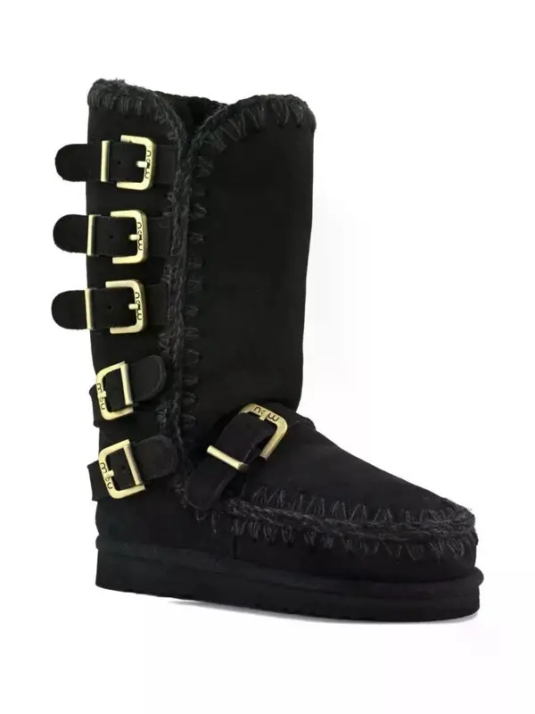 Mou 40mm Buckle Strap Boots - Black