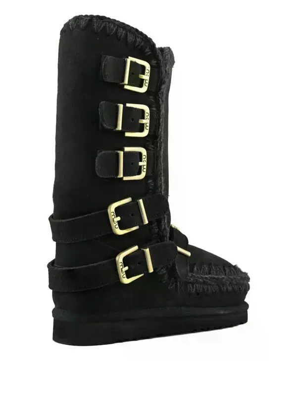 Mou 40mm Buckle Strap Boots - Black