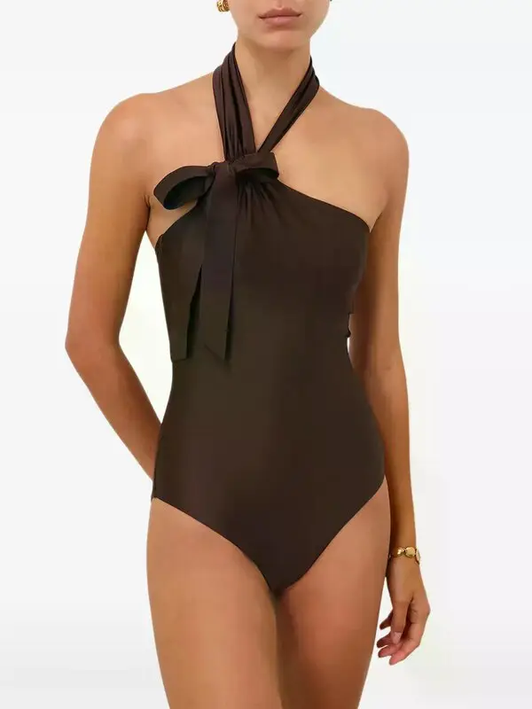 Zimmermann One-shoulder Swimsuit With Bow Detail