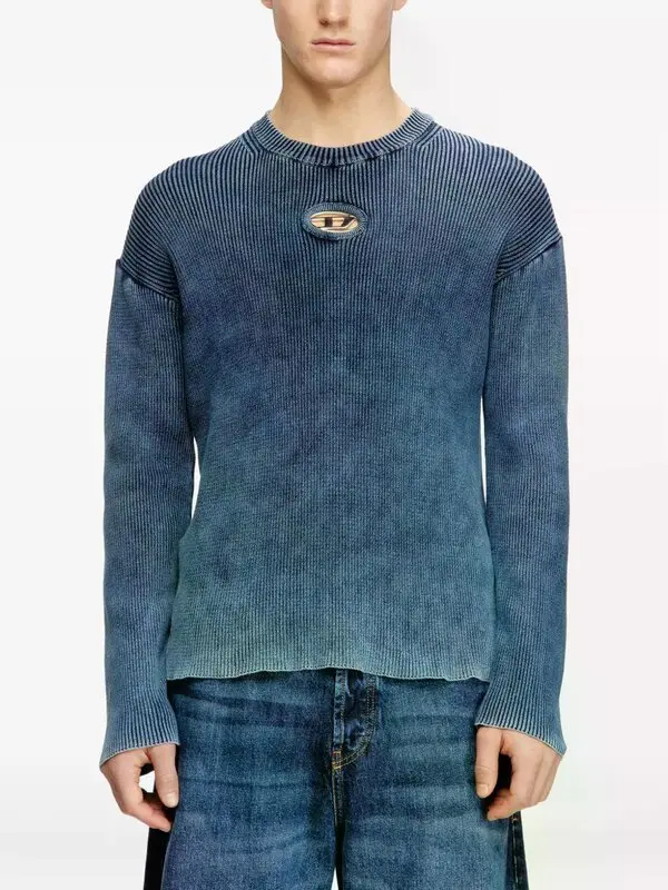 DIESEL® Ribbed Cut-out Sweater - Blue
