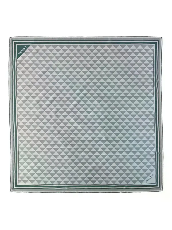 Prada Symbole-pattern Silk Scarf - Neutrals