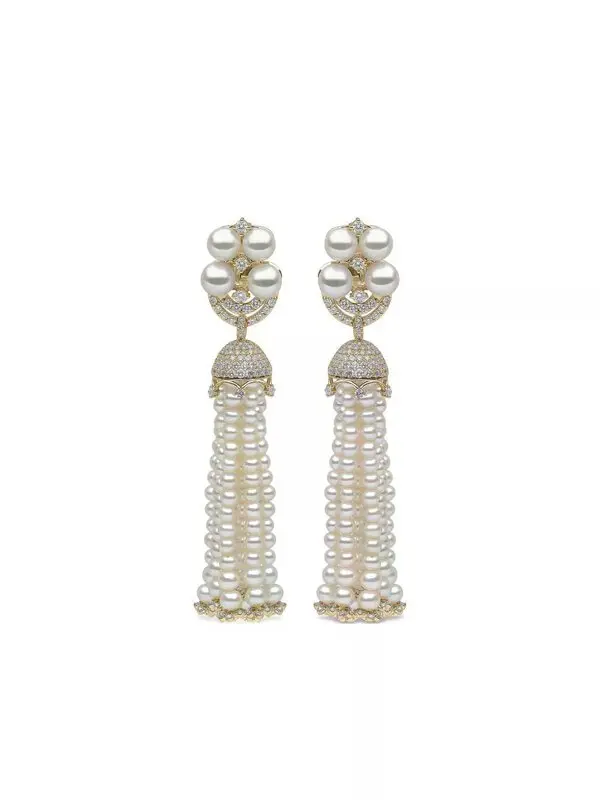 Yoko London 18k Yellow Freshwater Pearl And Diamond Earrings - Gold