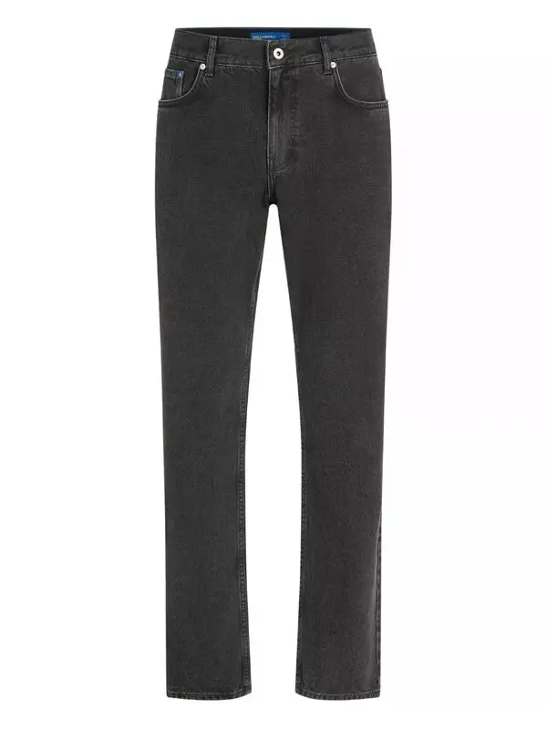 Karl Lagerfeld Straight Leg Cotton Jeans - Grey