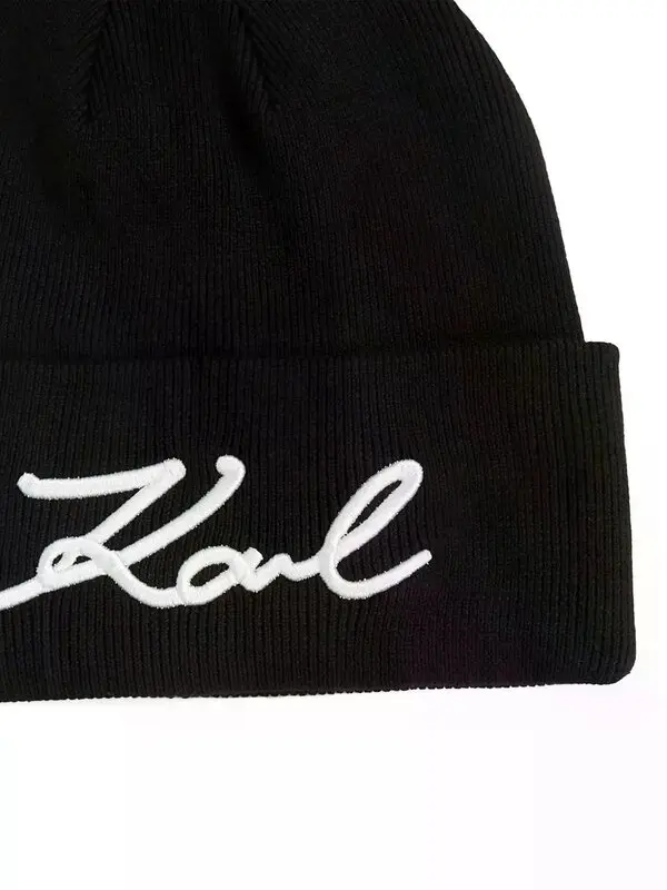 Karl Lagerfeld Signature Beanie Hat