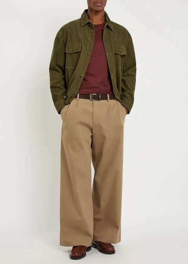 Saint Laurent Corduroy Overshirt - Khaki