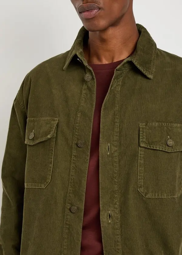 Saint Laurent Corduroy Overshirt - Khaki