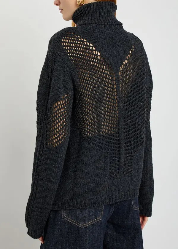 Our Legacy Merino Wool Cage-knit Roll-neck Jumper