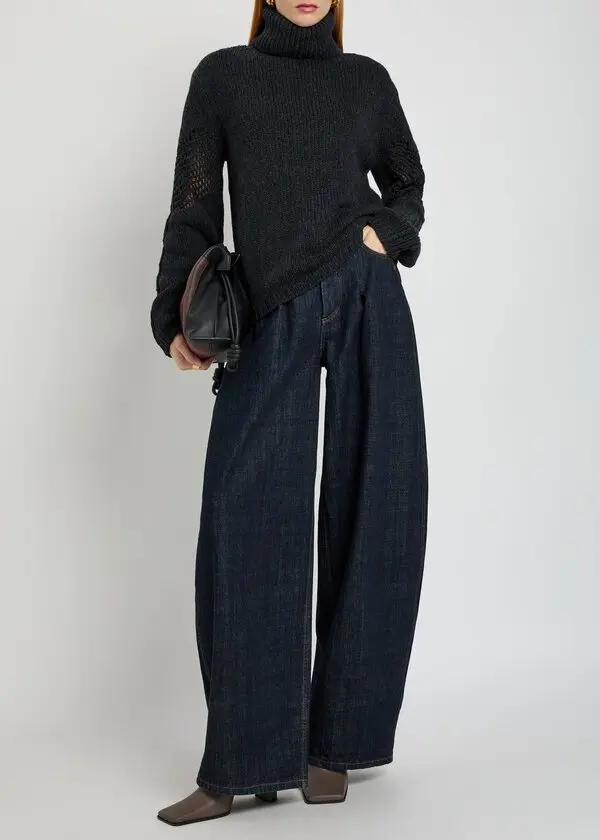 Our Legacy Merino Wool Cage-knit Roll-neck Jumper