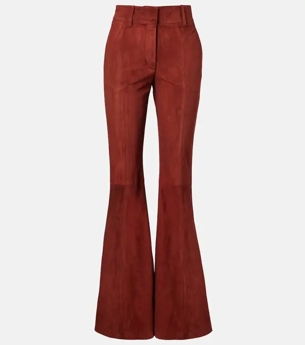 Gabriela Hearst Suede Flared Trousers - Brown